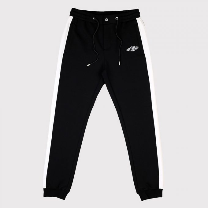 Self Made Drawstring Joggers – Black – David Wej UK