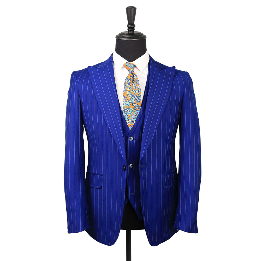 Conrad Classic Stripe 3 piece Suit – Royal Blue – David Wej UK